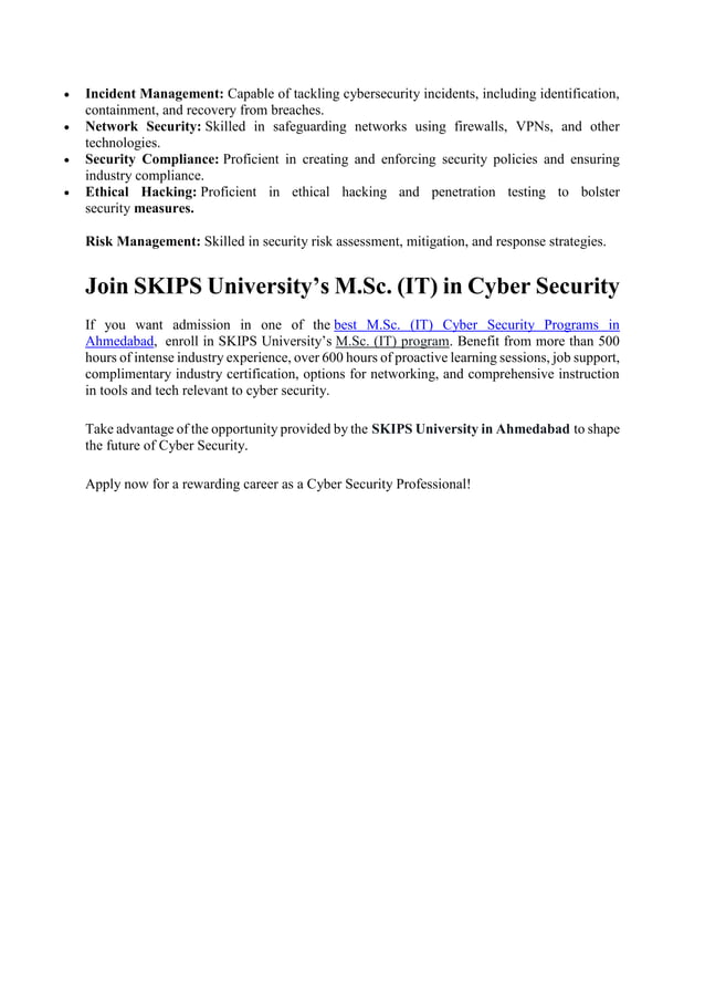 Cyber Security -Career and Job Opportunities after Msc.it | IT and ...