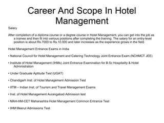 Career and scope in hotel management | PPT