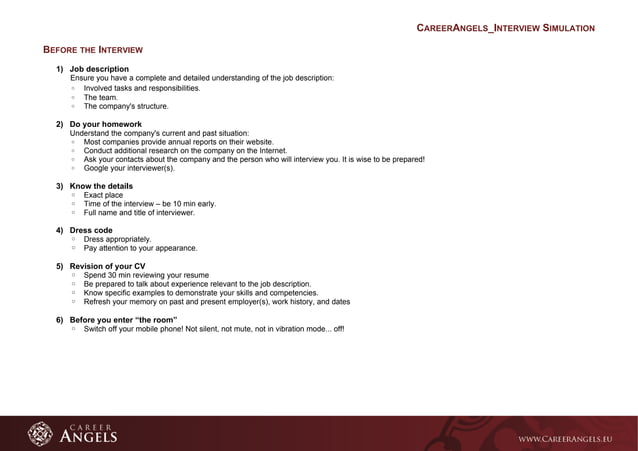 Career Angels Interview Guide 2019 | PPT