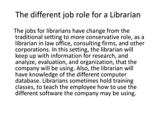 Career As A Librarian Pp | PPTX