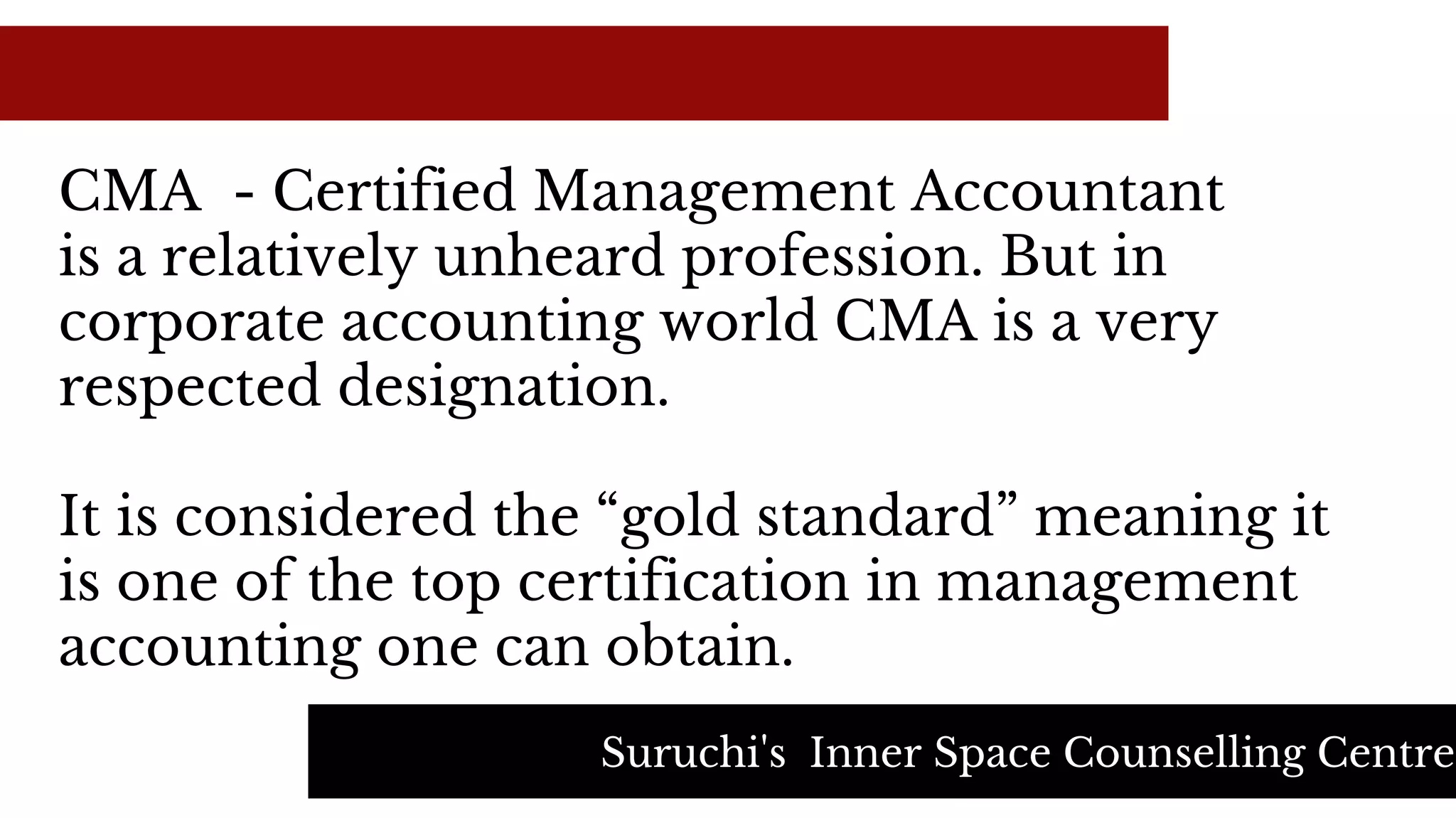 Career as Chartered Management Accountant | PPT