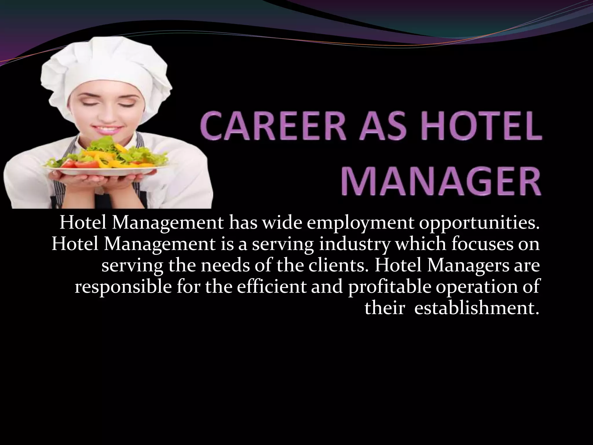 Career as hotel manager | PPTX
