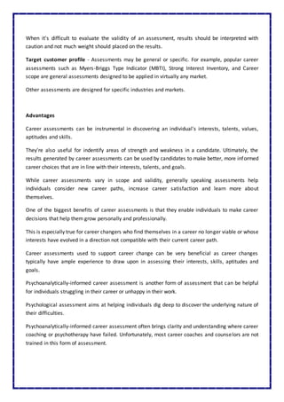 Career assessment in nursing | DOCX