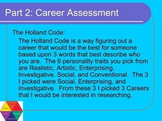 Career Assessment Project | PPT