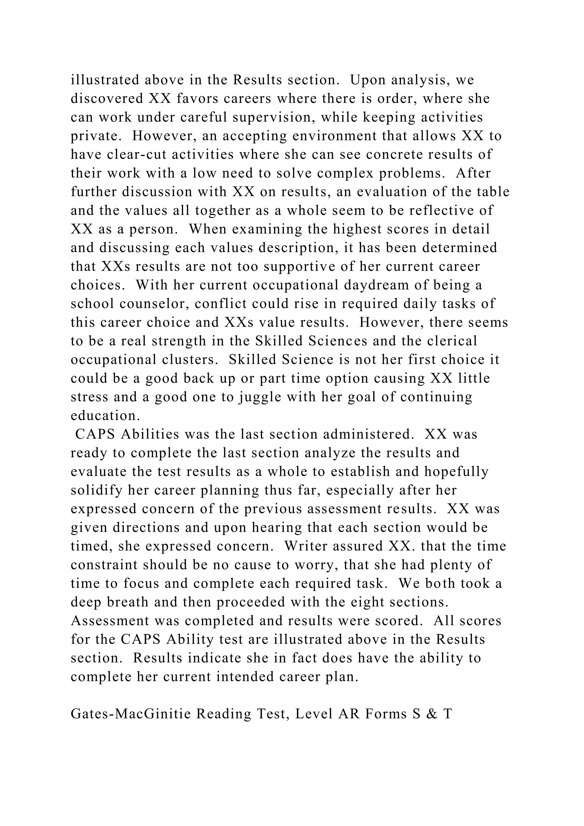 Career Assessment Report Page 2Table of Contents.docx