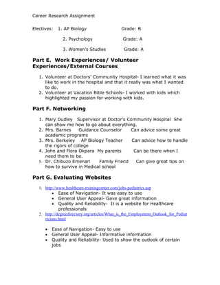 Career assignment | DOC