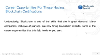 Career Benefits Of Blockchain Architect Certifications | PPT