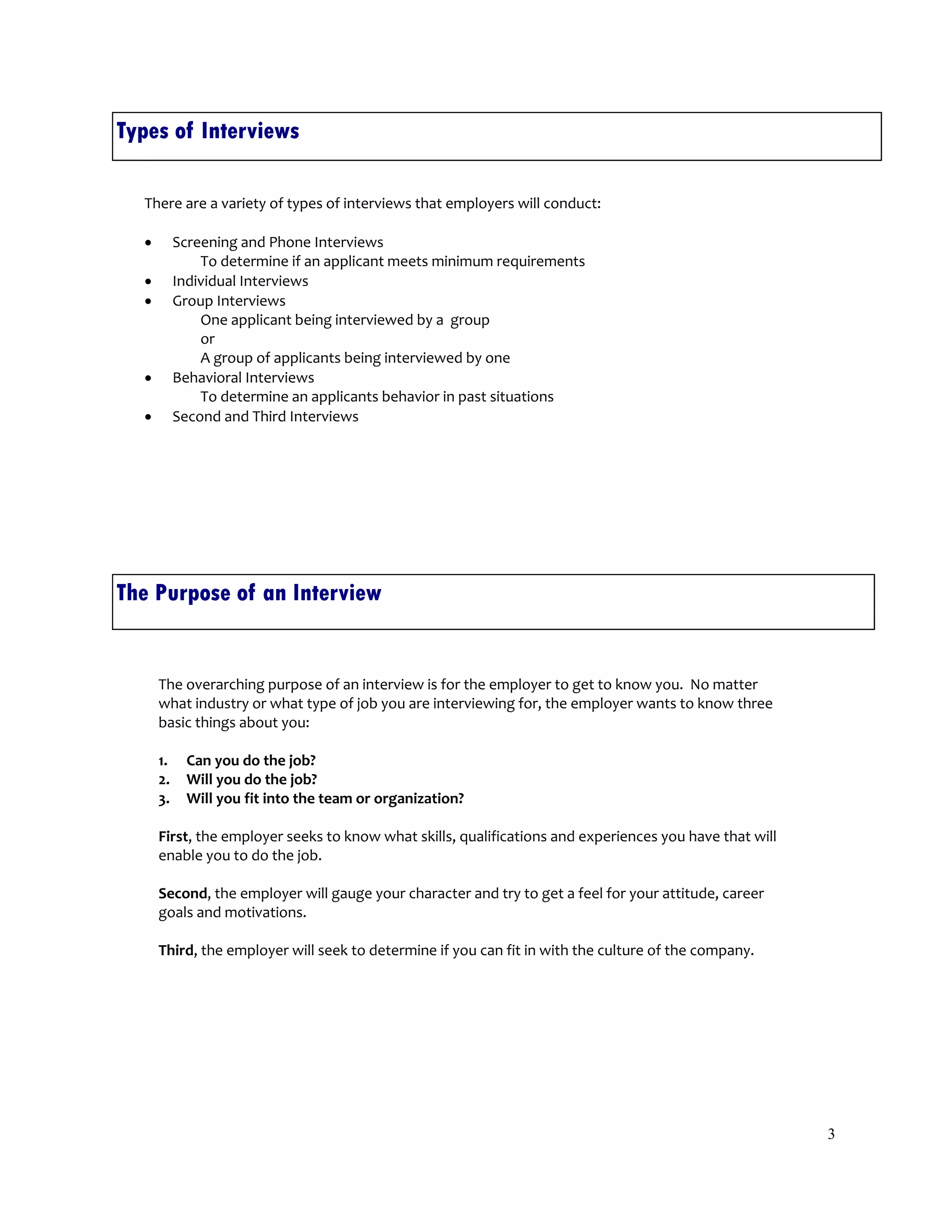 Career brief the interview, the first impression | PDF