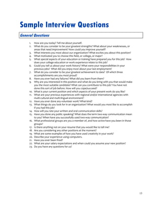 Career brief the interview, the first impression | PDF