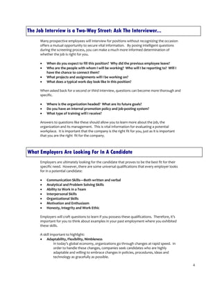 Career brief the interview, the first impression | PDF