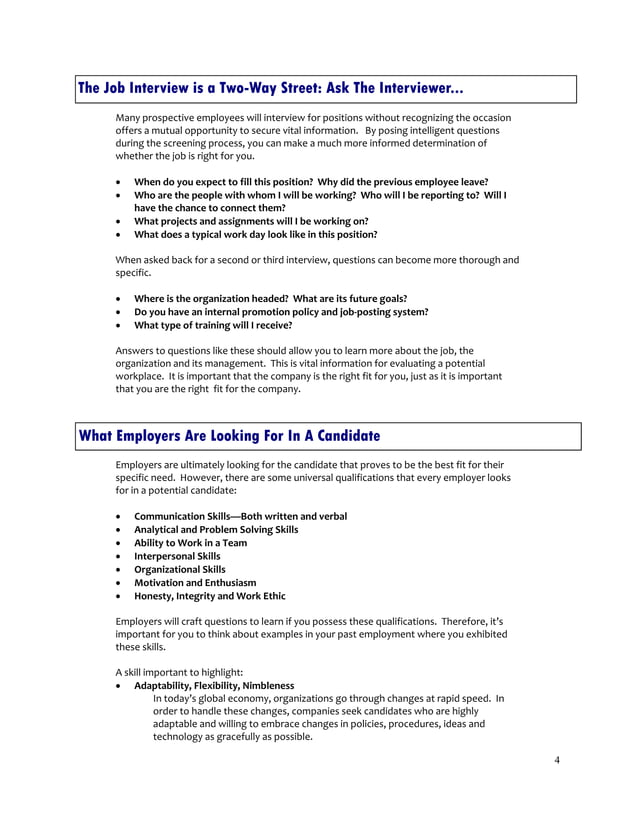 Career brief the interview, the first impression | PDF