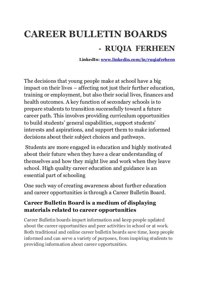 Career bulletin boards | PDF