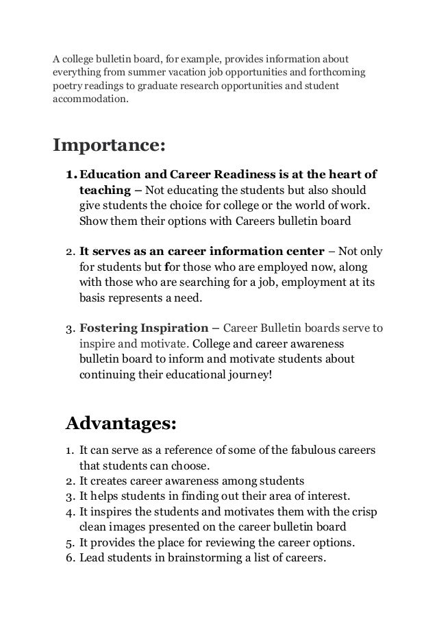 Career bulletin boards | PDF