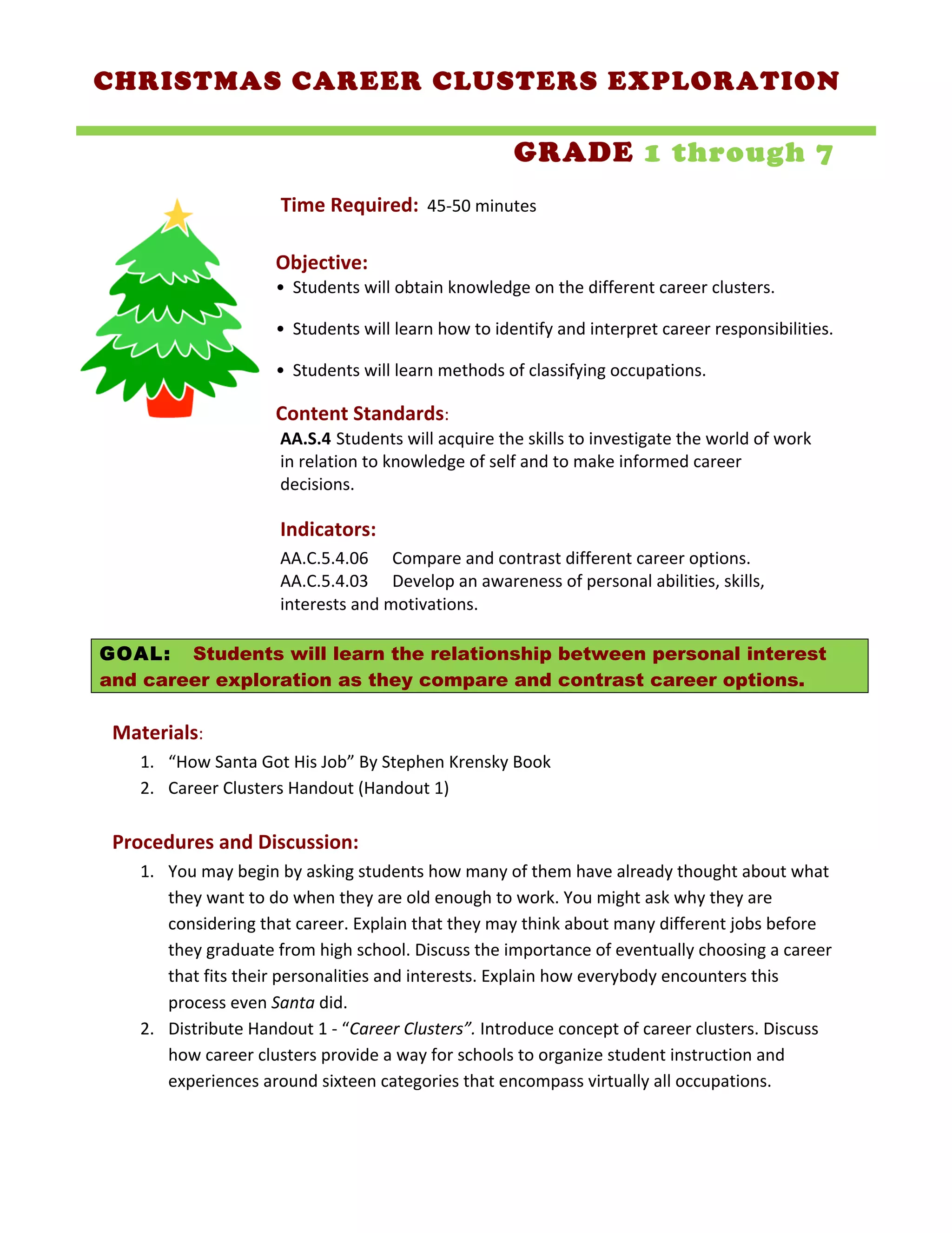 Career Clusters Exploration | PDF