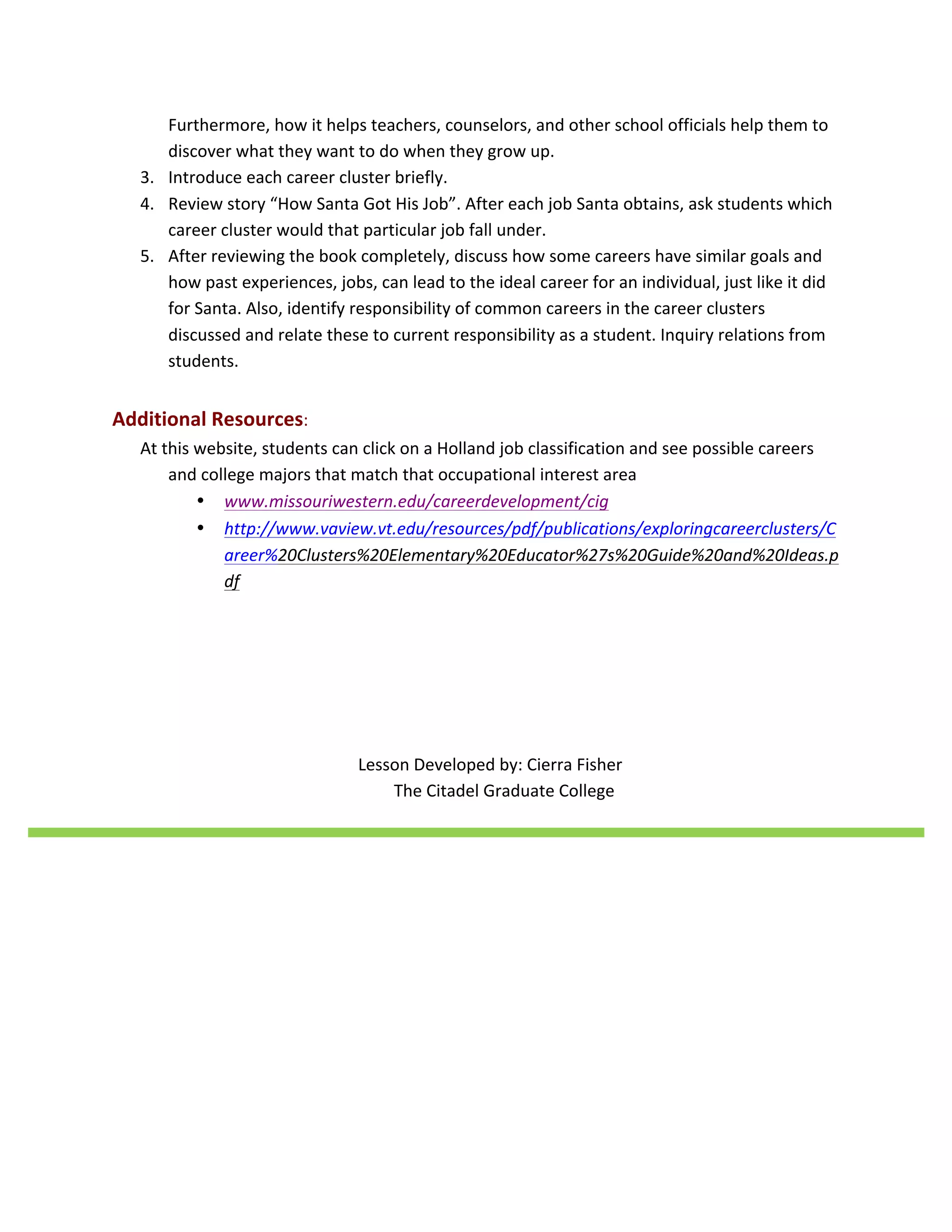 Career Clusters Exploration | PDF