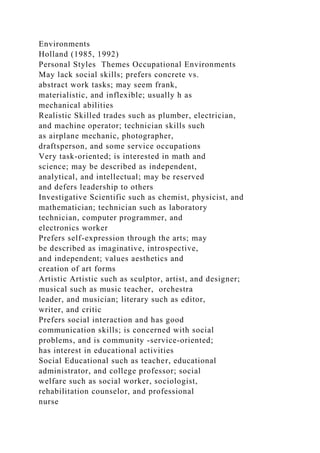 Career Counseling A Holistic ApproachTheories of.docx