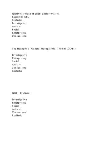 Career Counseling A Holistic ApproachTheories of.docx