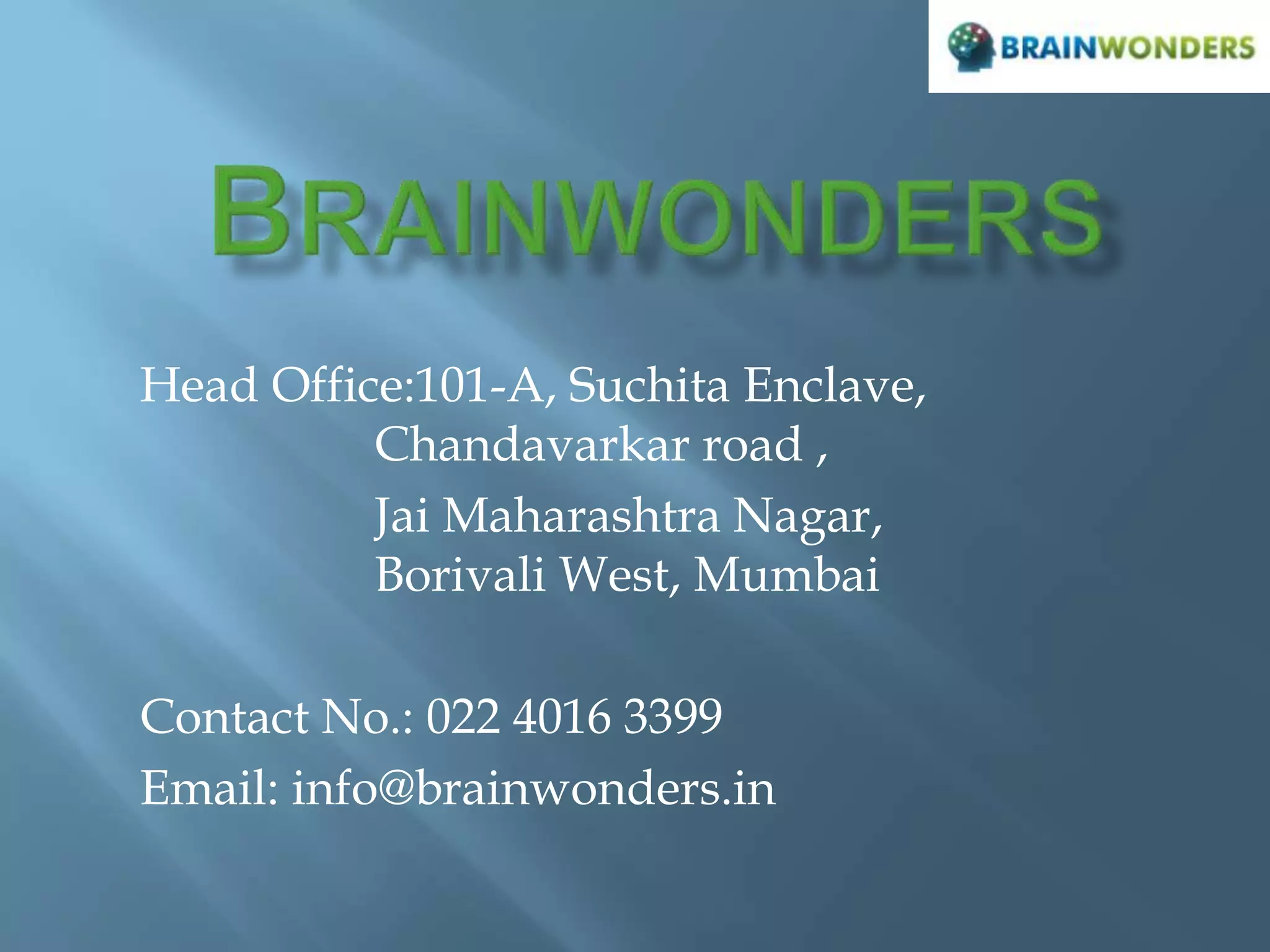 Brainwonders | Career counselling centres in mumbai | iq test | PPTX