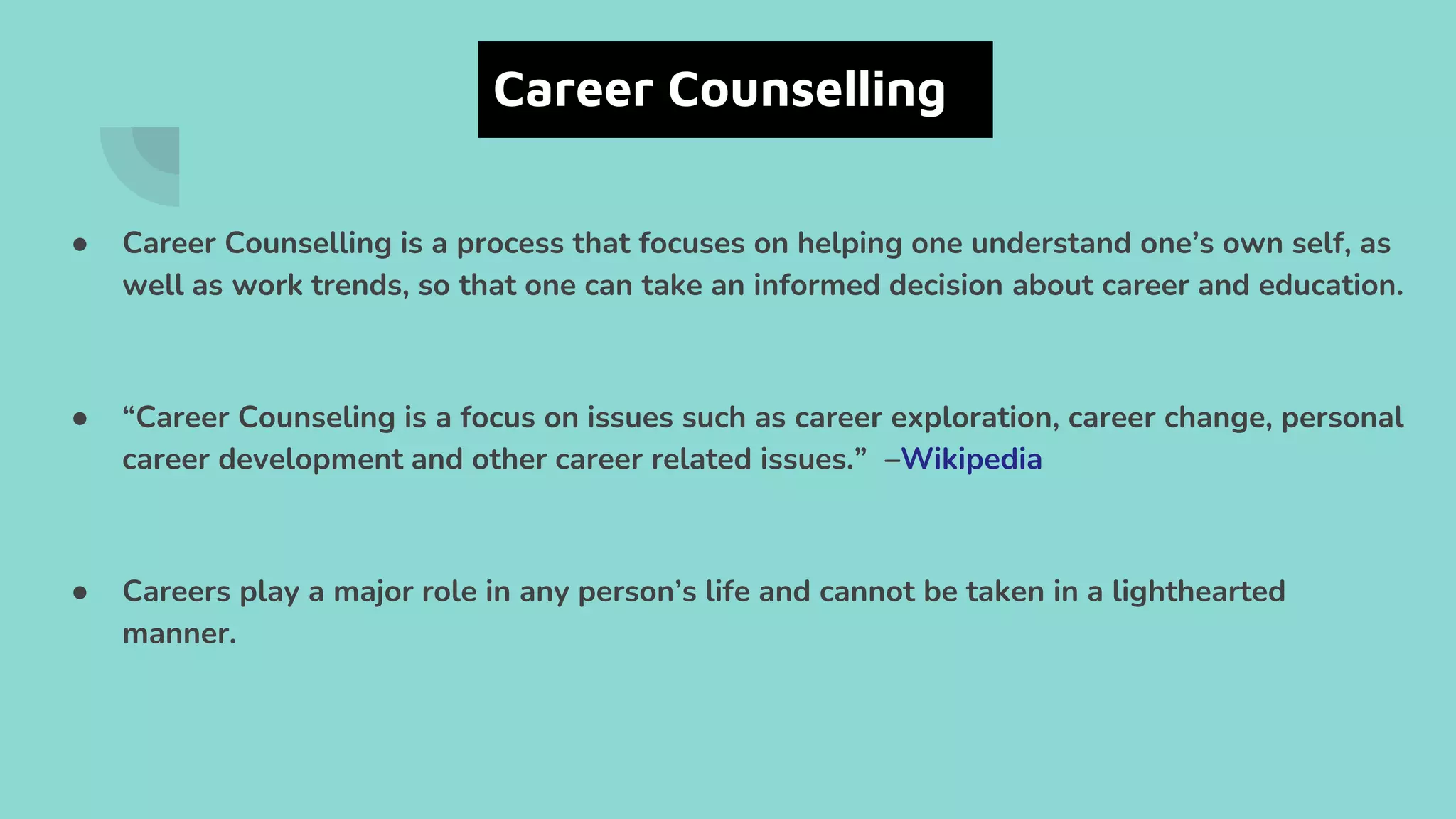 Career Counselling in the Present Context | PPTX
