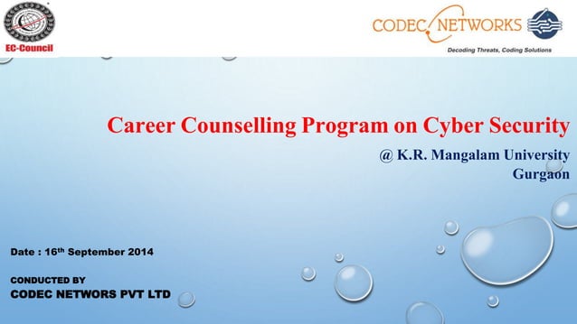 Career Counselling Program on Cyber Security @ K.R.Mangalam University Conducted By CODEC ...