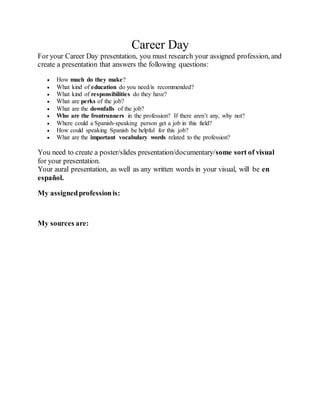 Career day | DOCX | Resume Writing and Advice | Job Search