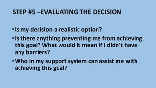 Career decision making process | PPTX