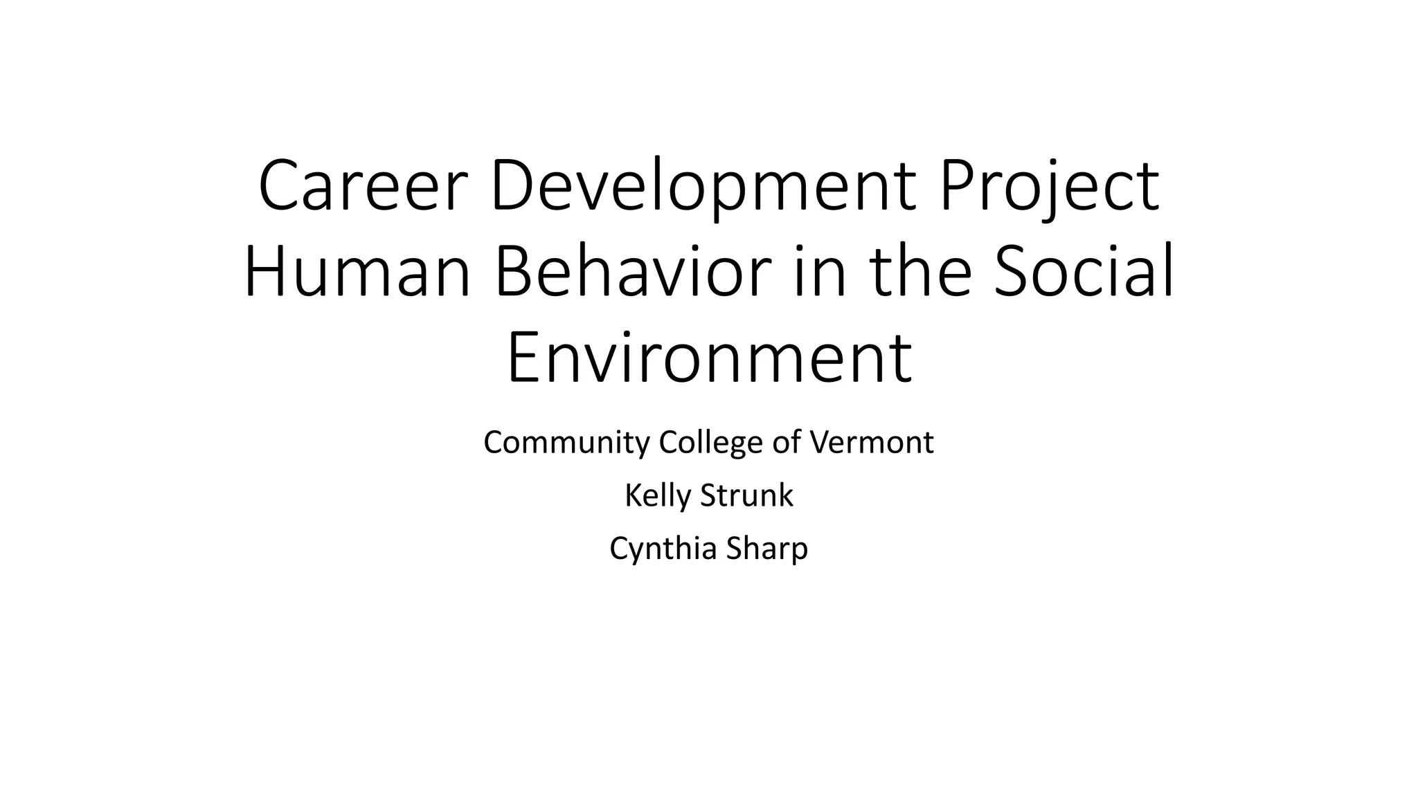 Career development report | PPT