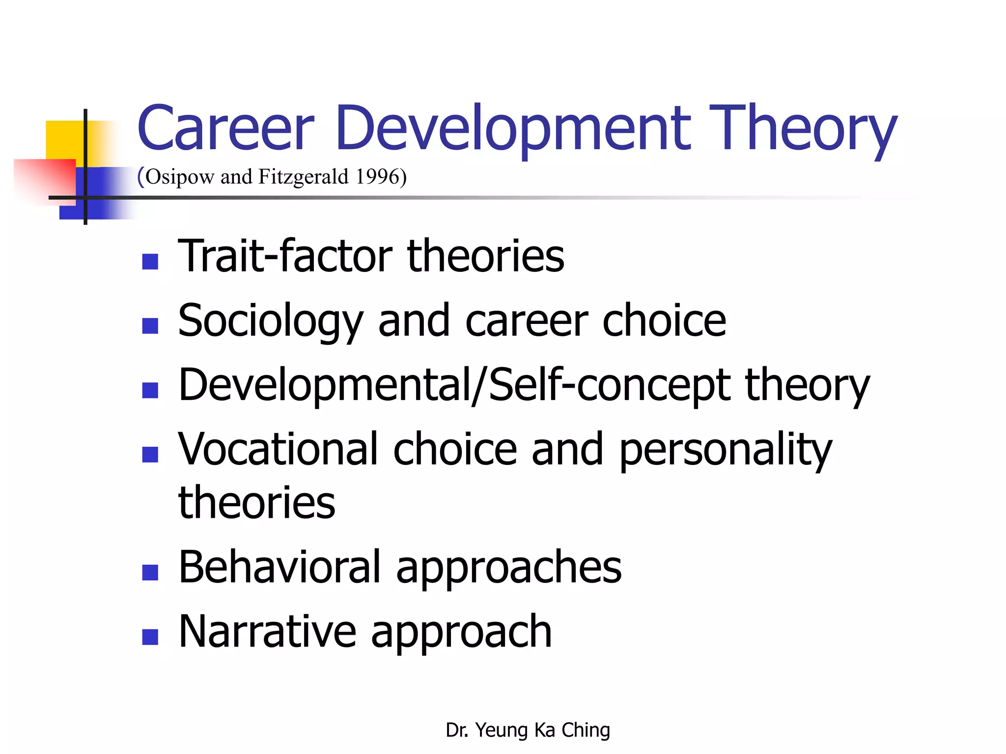 Career development theory.ppt | Mental Health | Diseases and Conditions