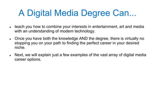 Career options in digital media | PPTX | Video Production | Content ...