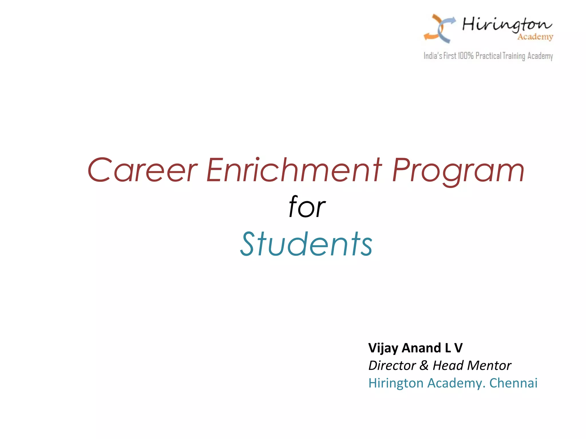 Career enrichment program for students | PPS