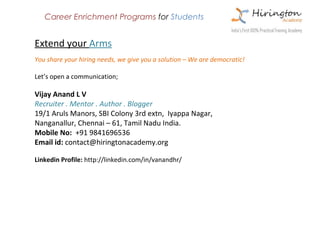 Career enrichment program for students | PPS