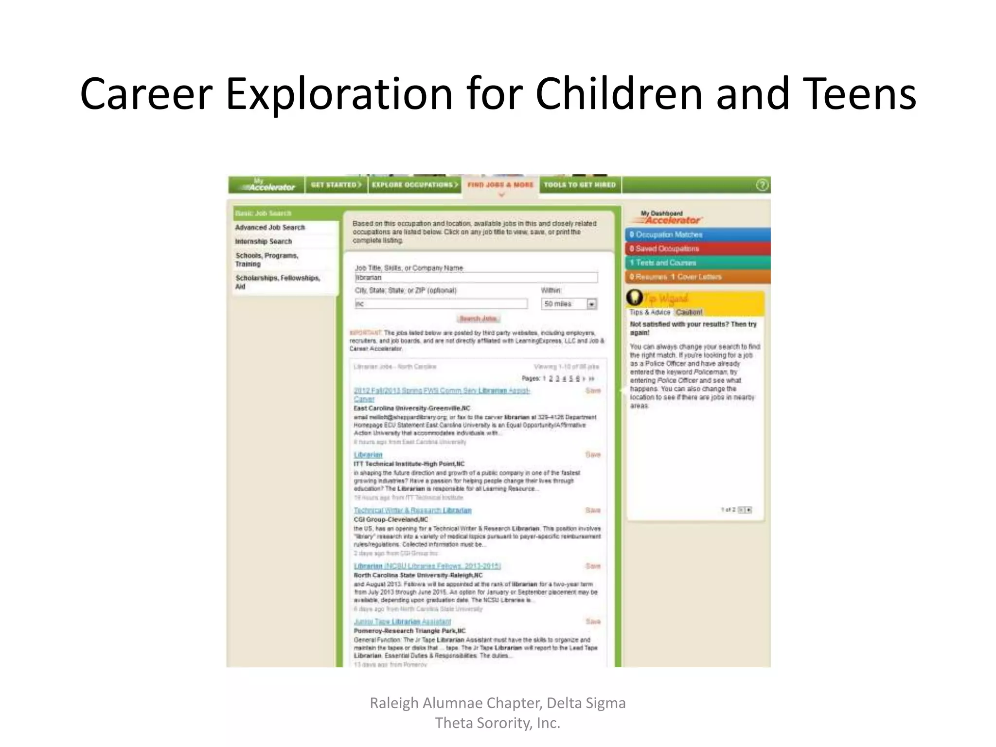 Career exploration for children and teens | PPT