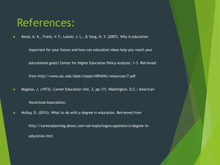Career Exploration for Education Majors | PPT