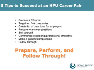 How To Effectively Prepare For, and Attend, a Career Fair | PPT