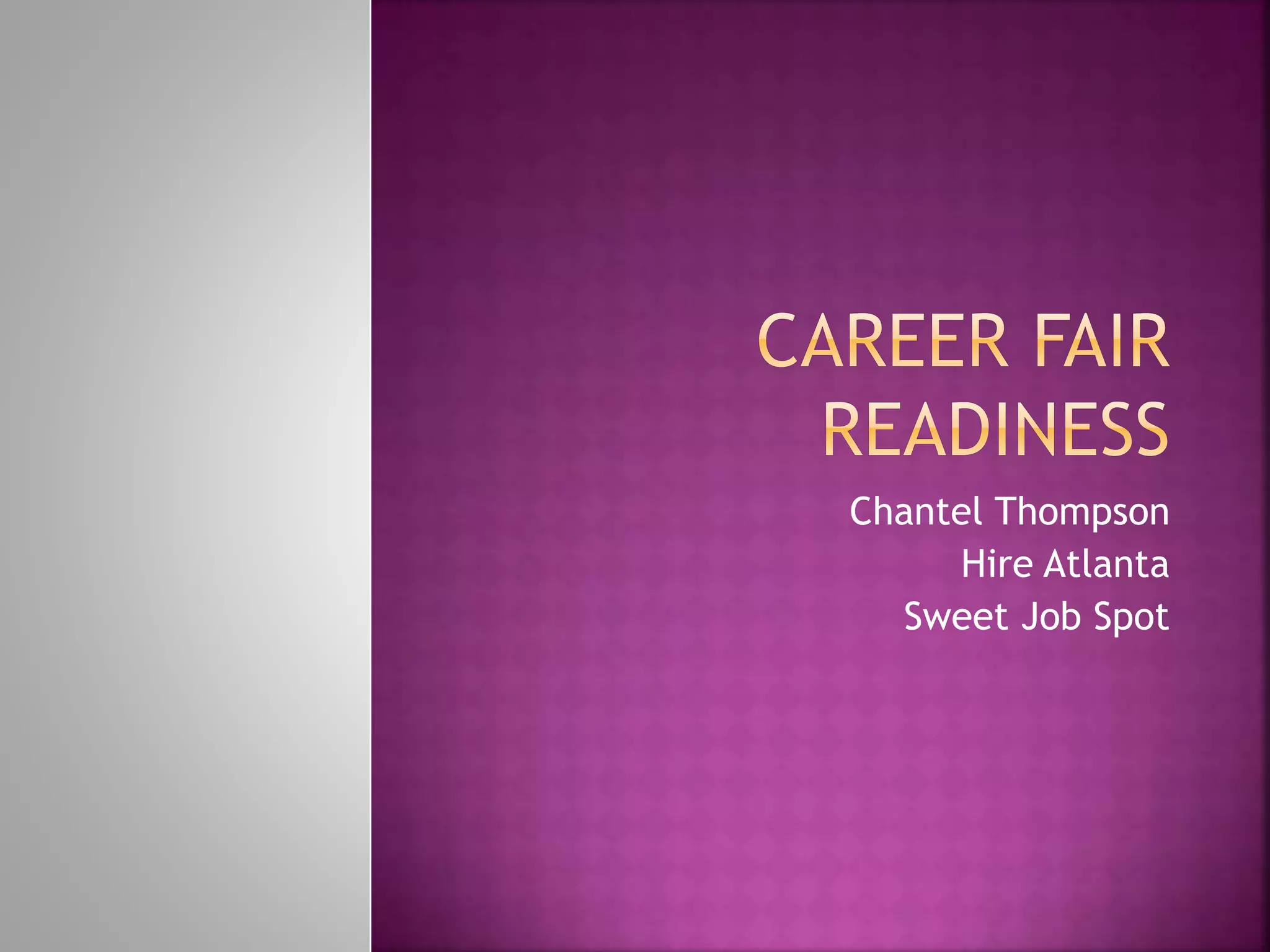 Career Fair Readiness | PPT