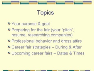 Career fair strategies sharing | PPT