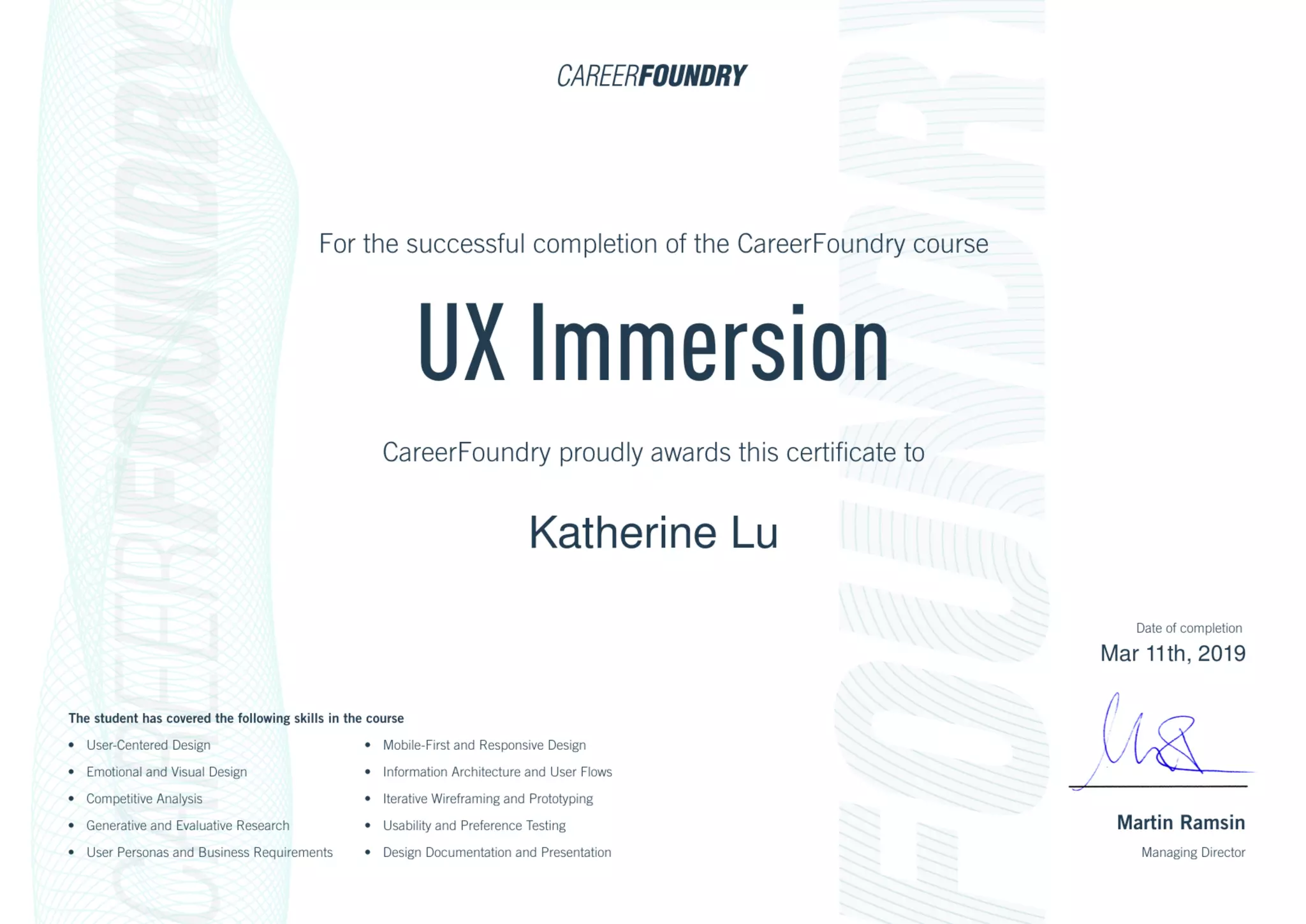 CareerFoundry UX Immersion Certificate | PPT
