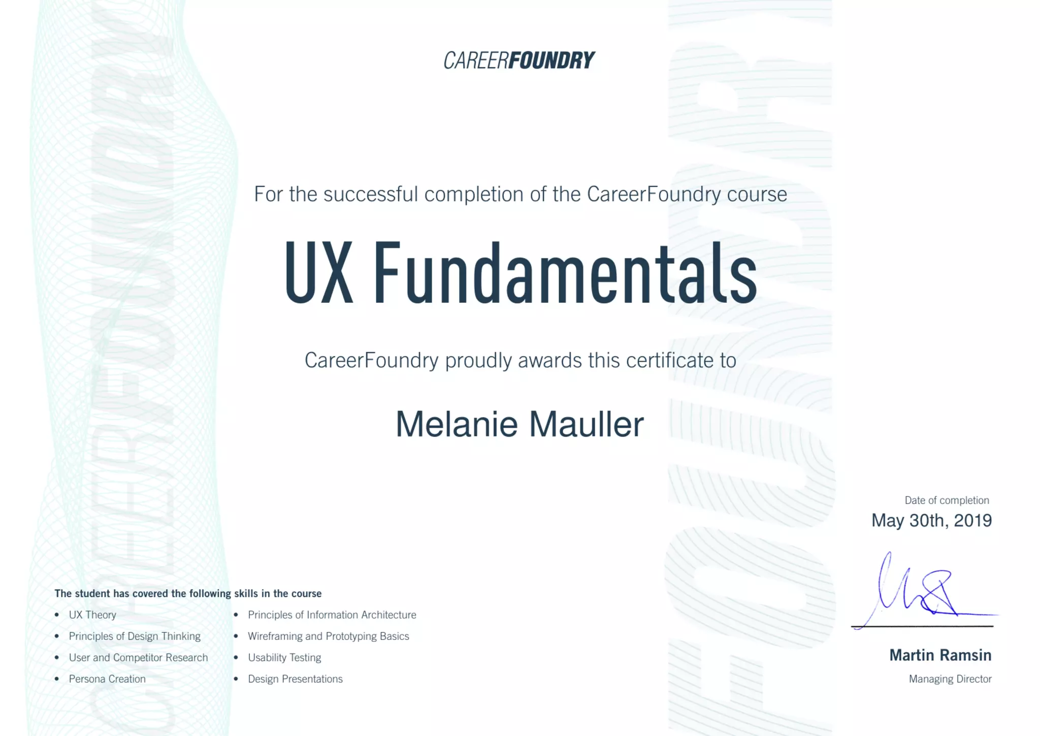 Career Foundry Ux Fundamentals Certificate Pdf