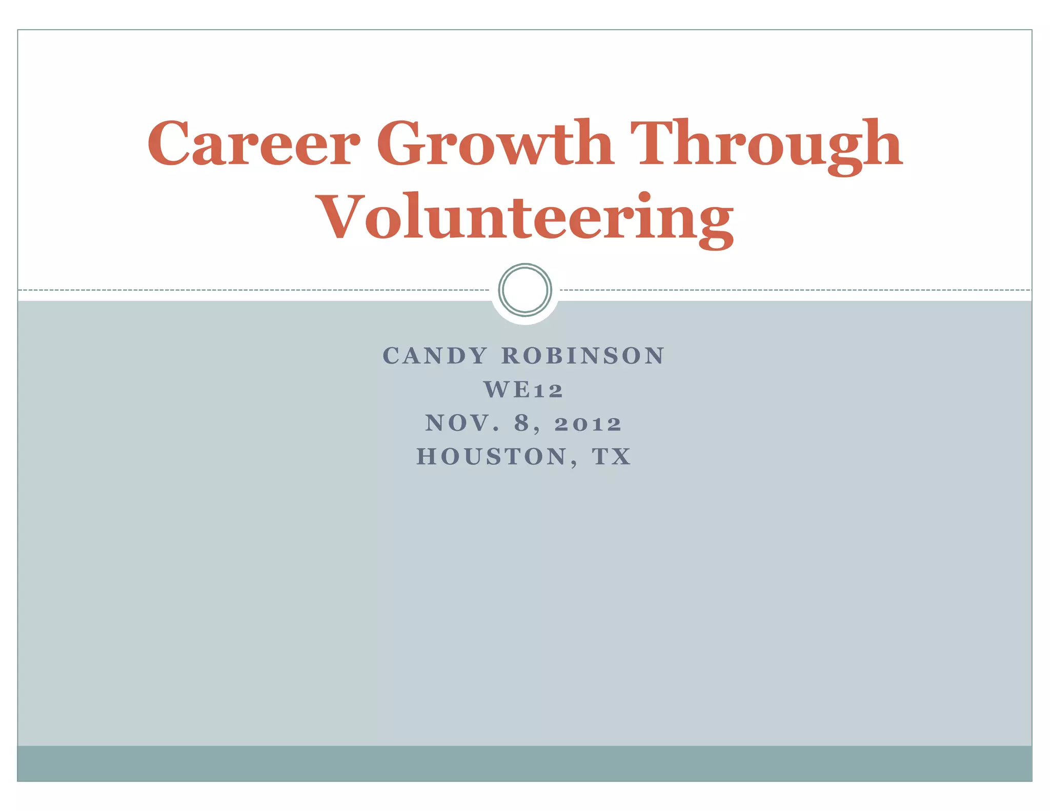 Career Growth through Volunteering | PDF