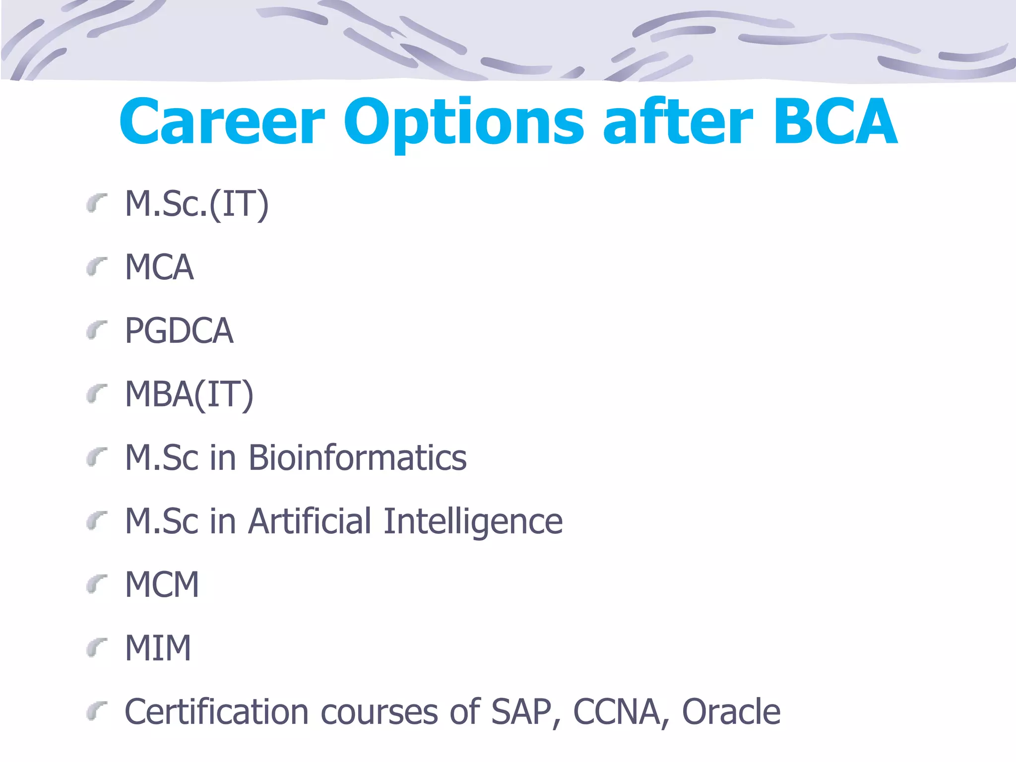 Career guidance after bca | PPSX