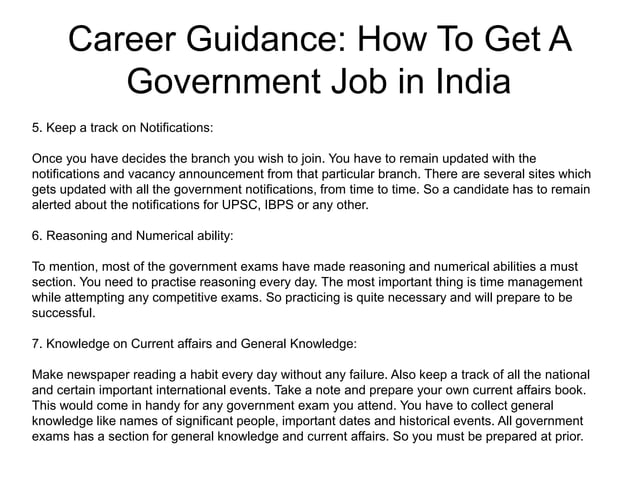Career guidance how_to_get_a_government_job_in_ind | PPTX