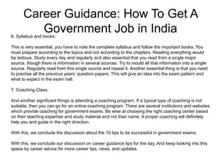 Career guidance how_to_get_a_government_job_in_ind | PPTX