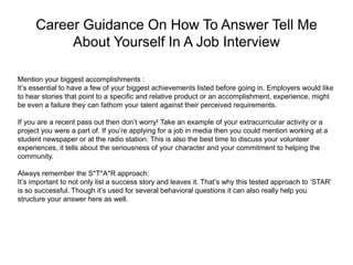 Career guidance on_how_to_answer_tell_me_about_you (1) | PPTX | Resume ...