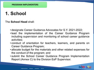 Career Guidance Program Procedure, M&E, Annexes S.Y. 2021-2022.pdf
