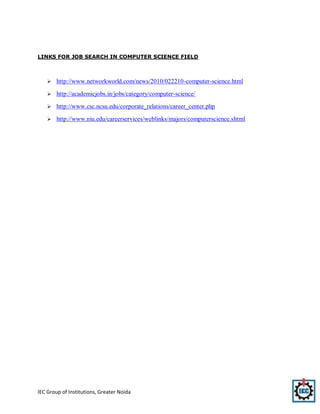 Career guide for B tech (Computerscience) | PDF