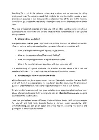 Career Guide: Get answers to all your queries! | DOC