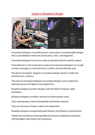 Career As Broadcast Designer | DOCX
