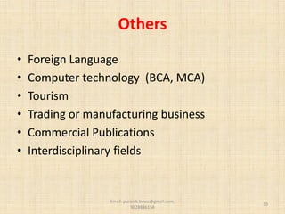 Areas of Career in commerce | PDF