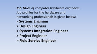 Career in computer Hardware & Networking | PPT