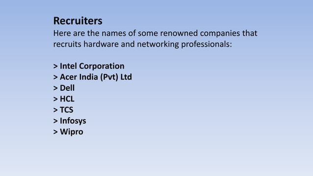 Career in computer Hardware & Networking | PPT